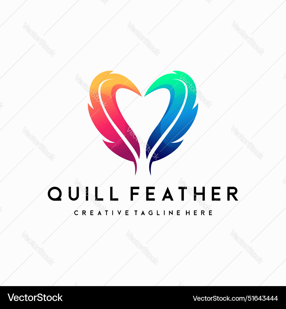 Feather logo Royalty Free Vector Image - VectorStock