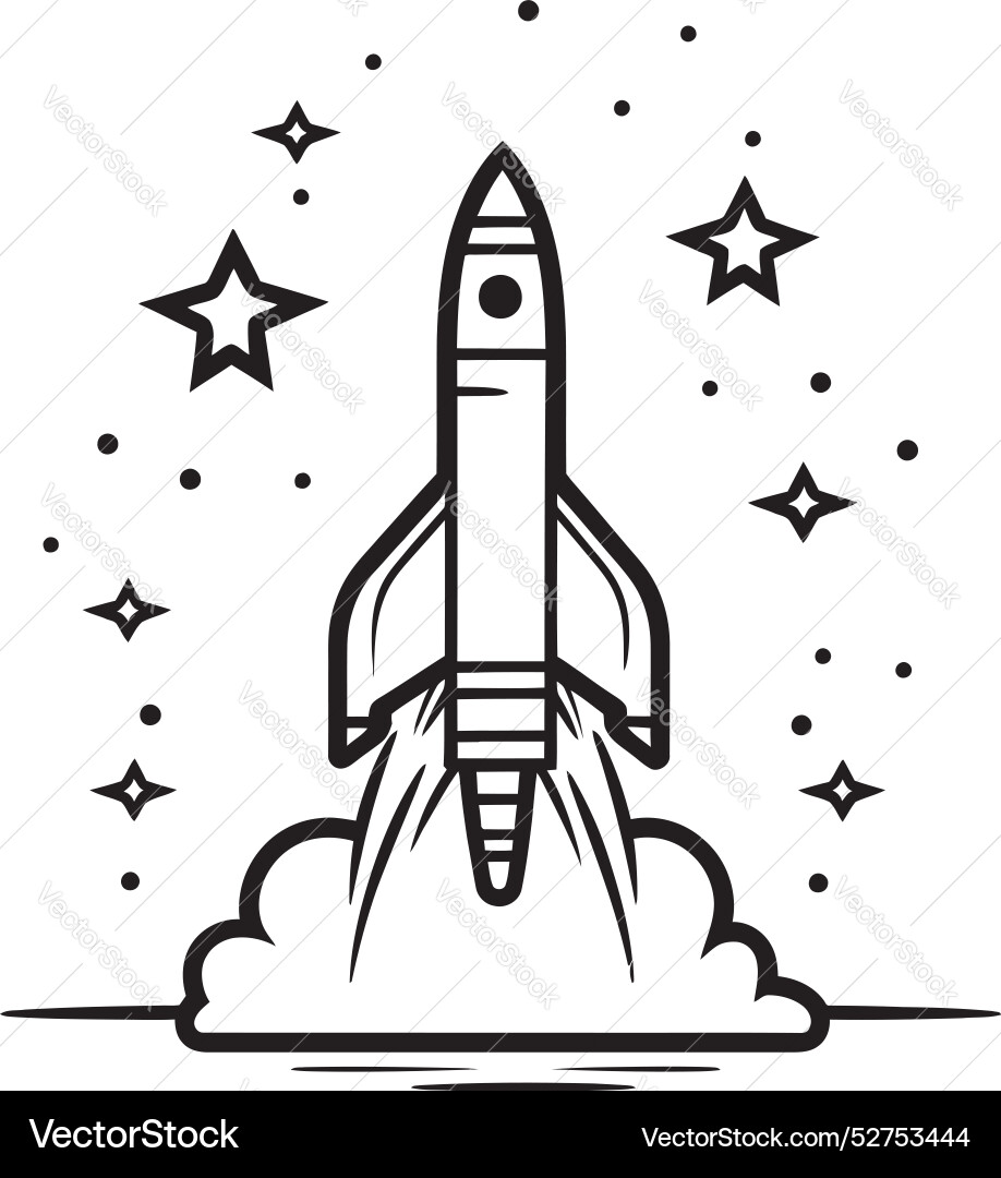 Interstellar icarus space rocket logo astral Vector Image