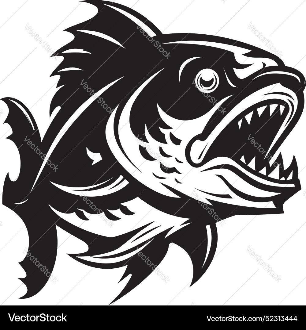 Island imprints black iconic fish iconography Vector Image
