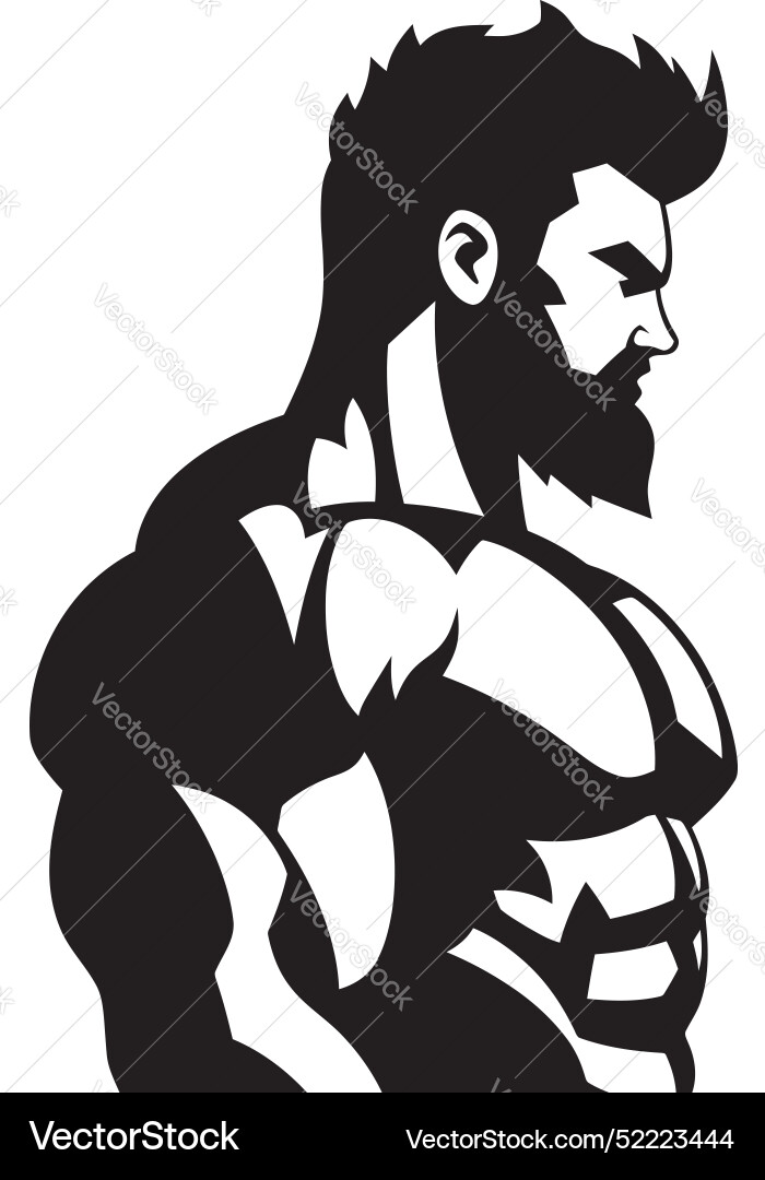 Musclemaster fighter logo Royalty Free Vector Image