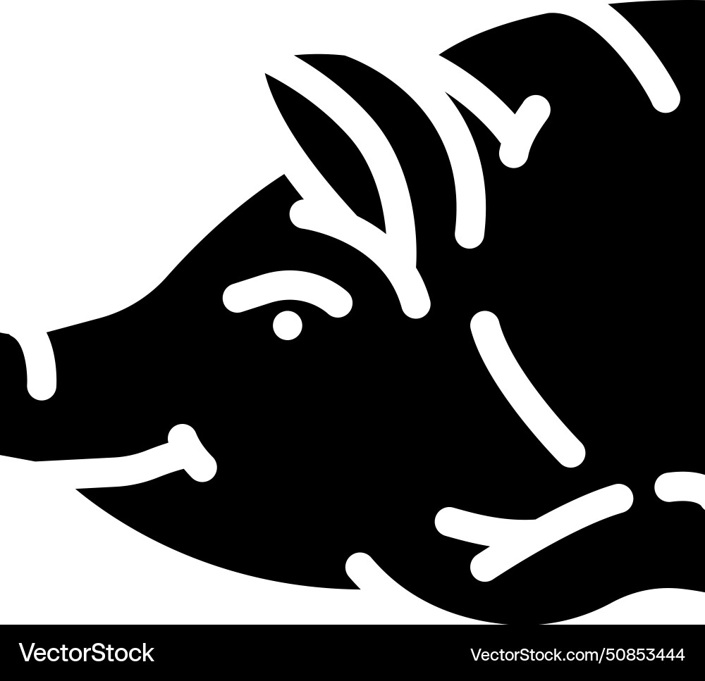 Pig animal glyph icon Royalty Free Vector Image