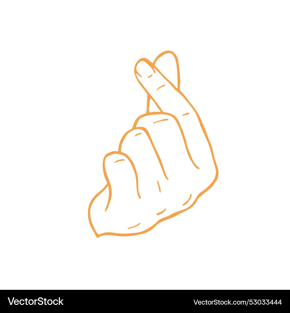 Saranghae hand korean pop culture Royalty Free Vector Image