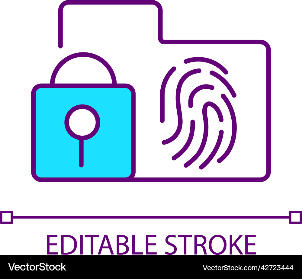 Security of biometric data rgb color icon Vector Image