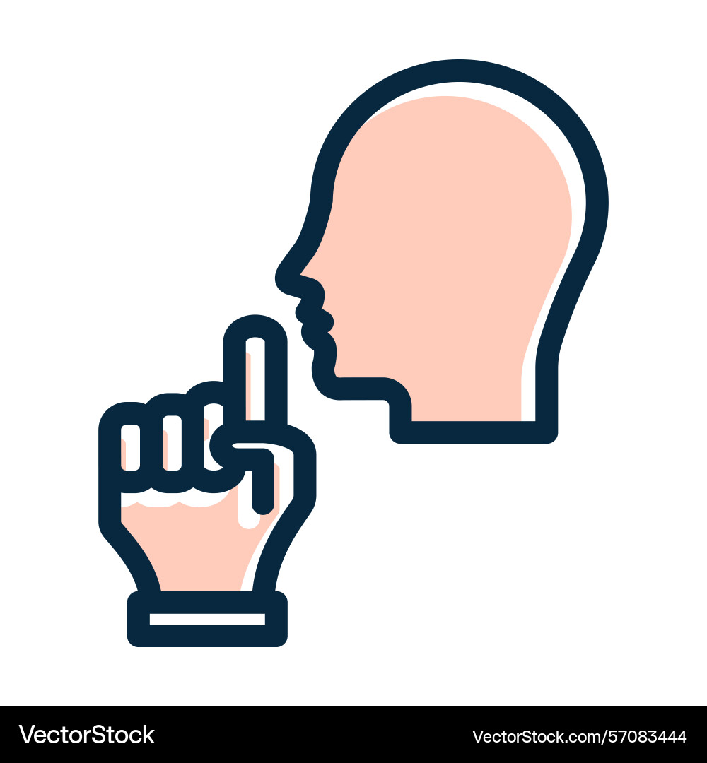 Silence thick line filled dark colors icons Vector Image