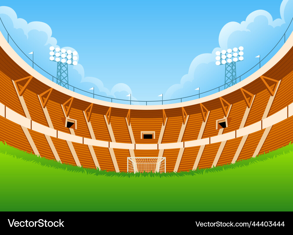 Soccer Stadium Cartoon Royalty Free Vector Image