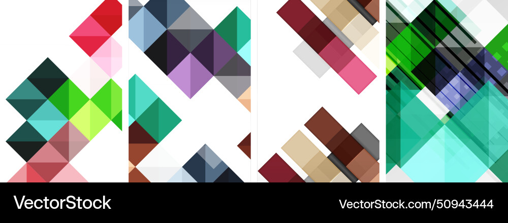 Square abstract poster set Royalty Free Vector Image