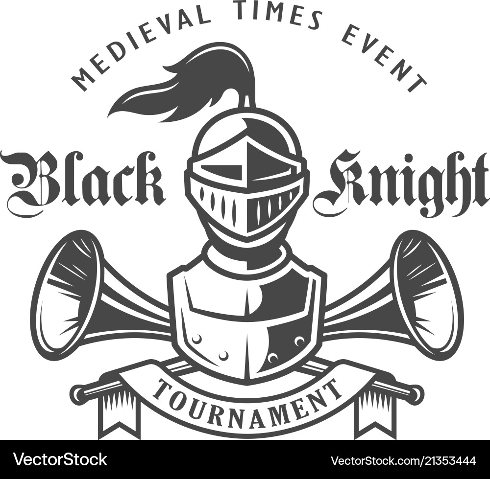Vintage monochrome knight logo Royalty Free Vector Image