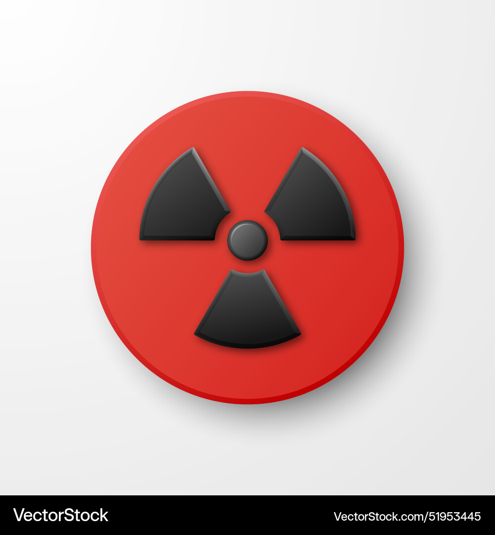 3d realistic round red and black warning danger Vector Image