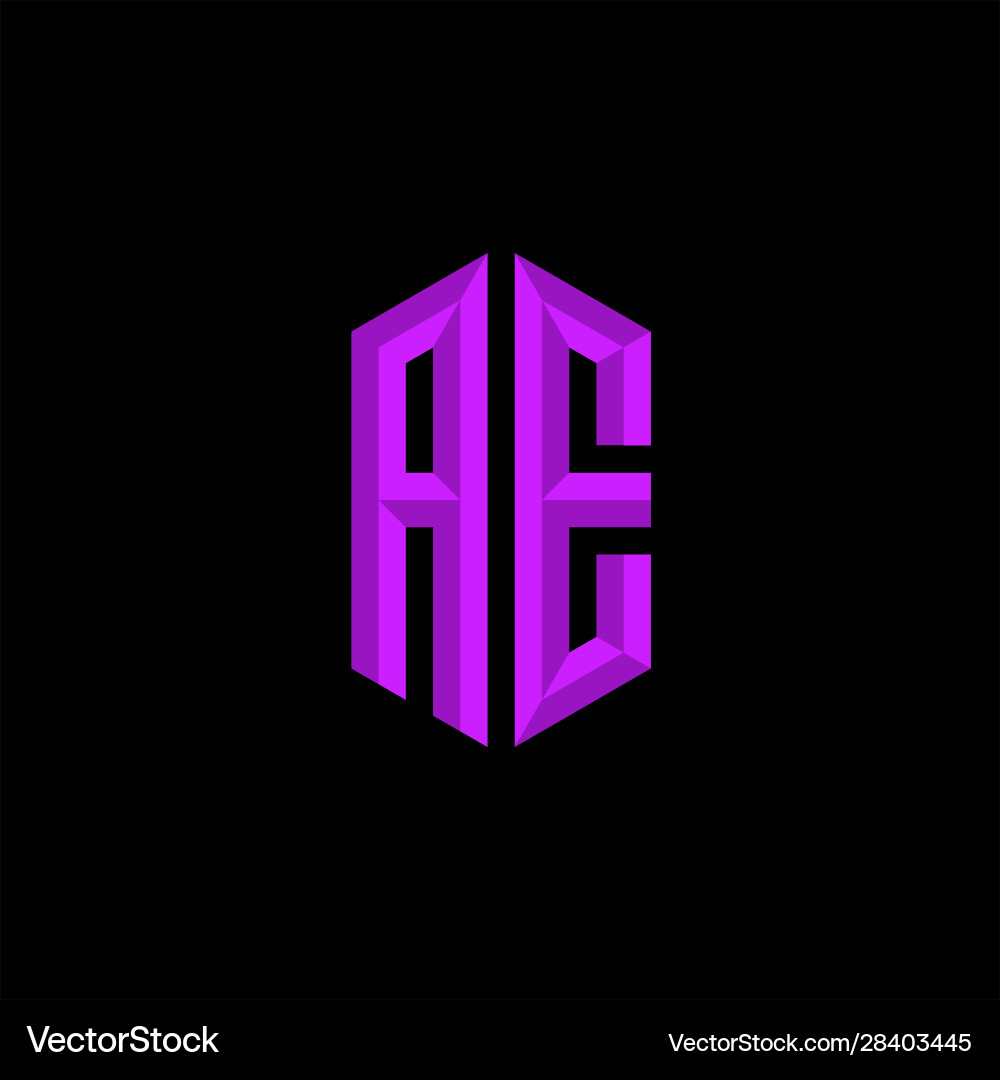 Ae initial gaming esport logo design modern Vector Image