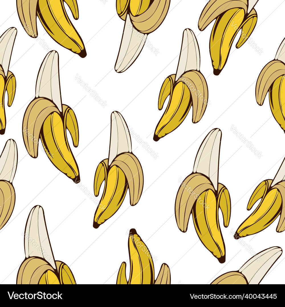 Banana Pattern - Seamless Fruit Background Vector Image