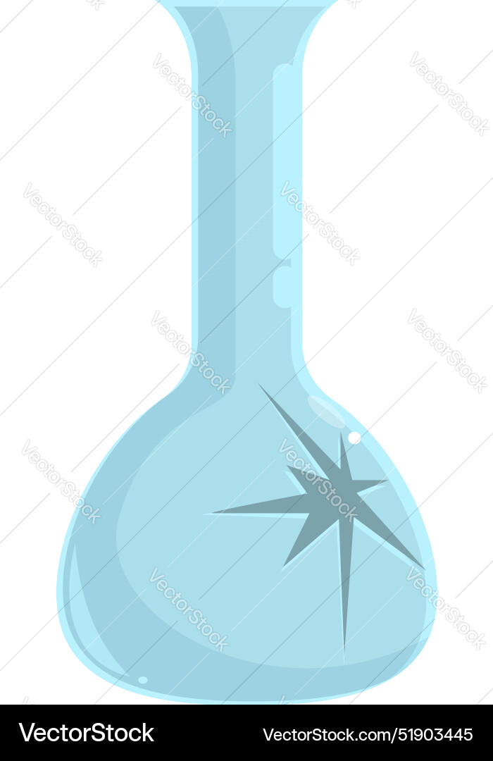 Broken chemistry glass flask showing failed Vector Image