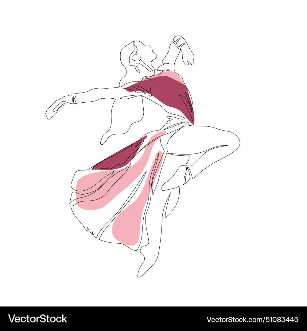 Continuous line art drawing ballet dancer Vector Image