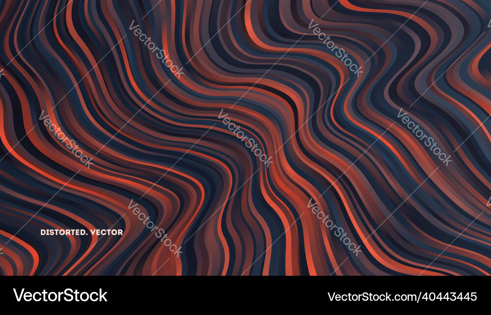 Distort stripes pattern colorful orange blue Vector Image