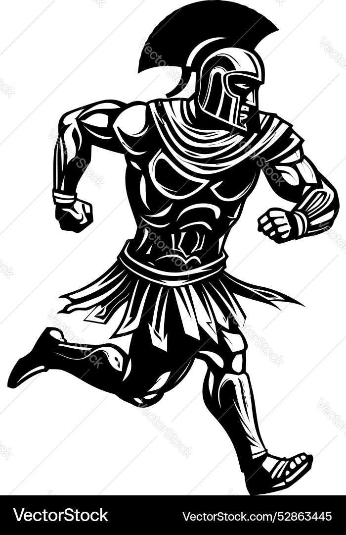Dynamic legionnaire running warrior agile arena Vector Image