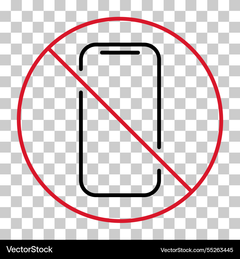 Mobile forbidden icon no use phone sign ban Vector Image