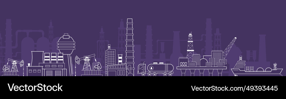 Oil industry background gas refinery extraction Vector Image