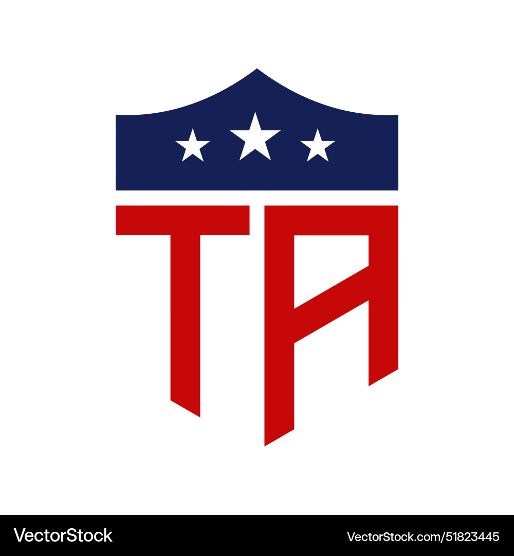 Patriotic ta logo design letter Royalty Free Vector Image