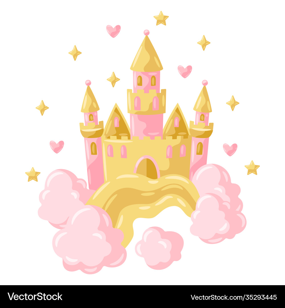Princess castle Royalty Free Vector Image - VectorStock