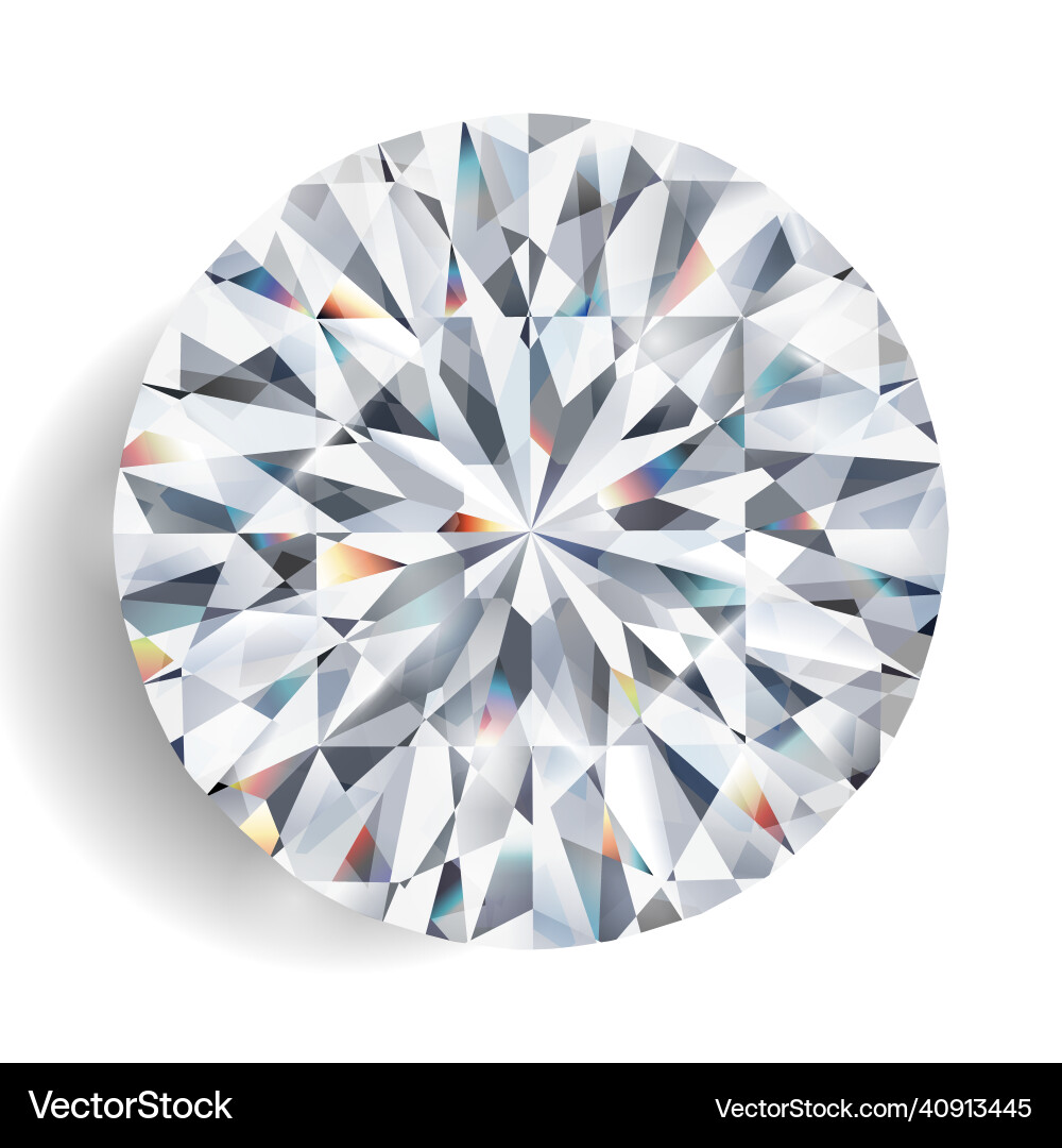 Realistic colorful diamond Royalty Free Vector Image