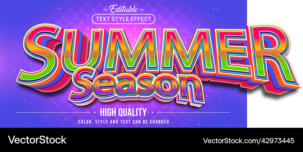 Text style effect - summer season theme Royalty Free Vector