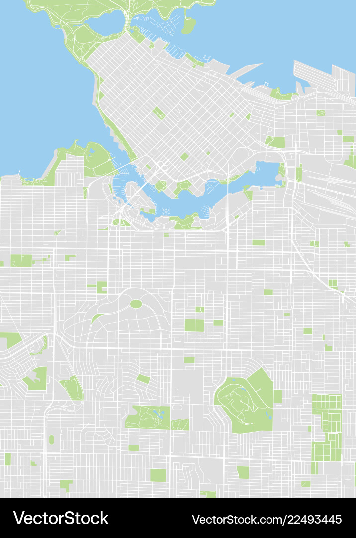 Vancouver colored map Royalty Free Vector Image