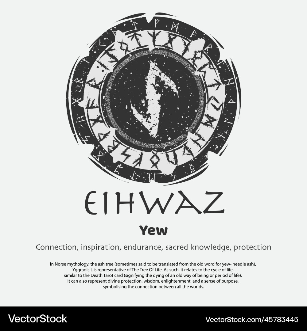 Viking eihwaz rune dunkel kreisschild Lizenzfreier Vektor