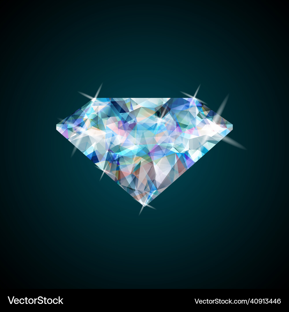 Abstract blue diamond Royalty Free Vector Image