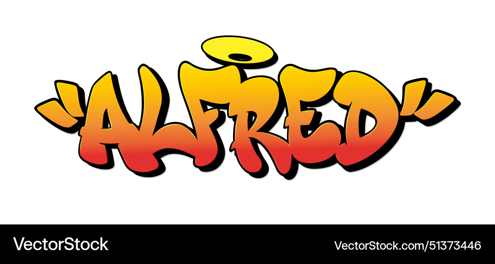 Alfred name in graffiti style Royalty Free Vector Image