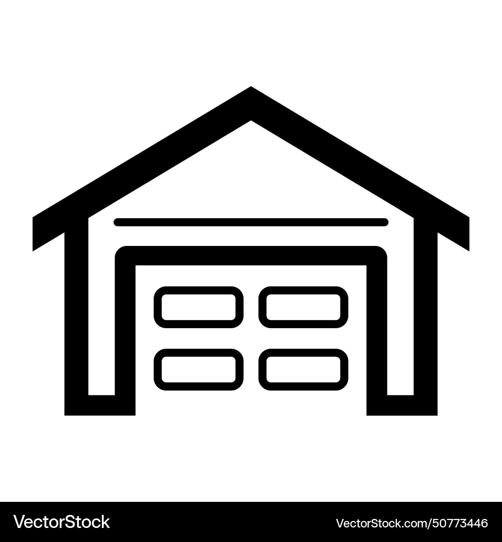 Black garage icon on white background Royalty Free Vector