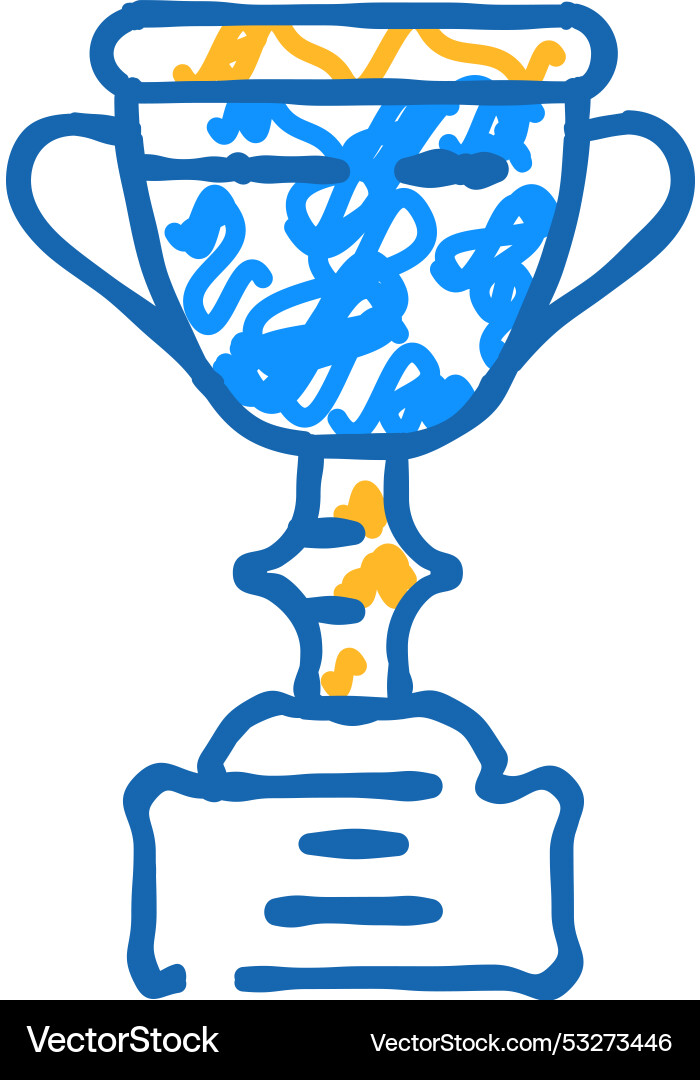 Cup reward icon doodle Royalty Free Vector Image