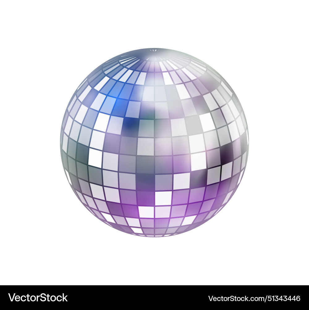 Disco ball in 3d style isolated on white Vector Image