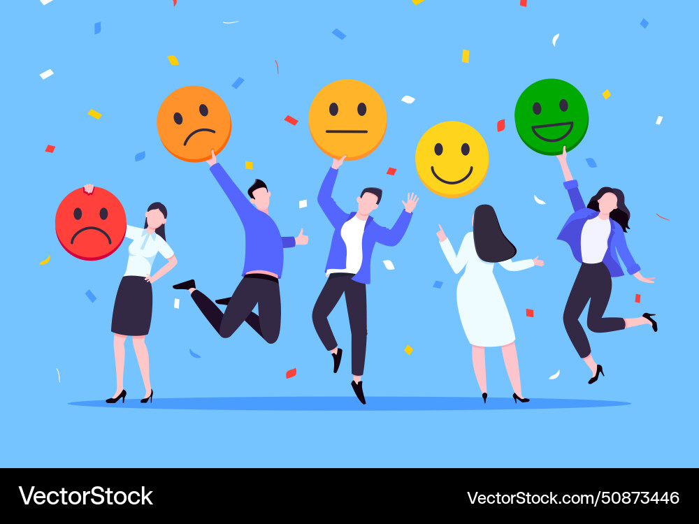 Employee satisfaction attitude survey feedback Vector Image
