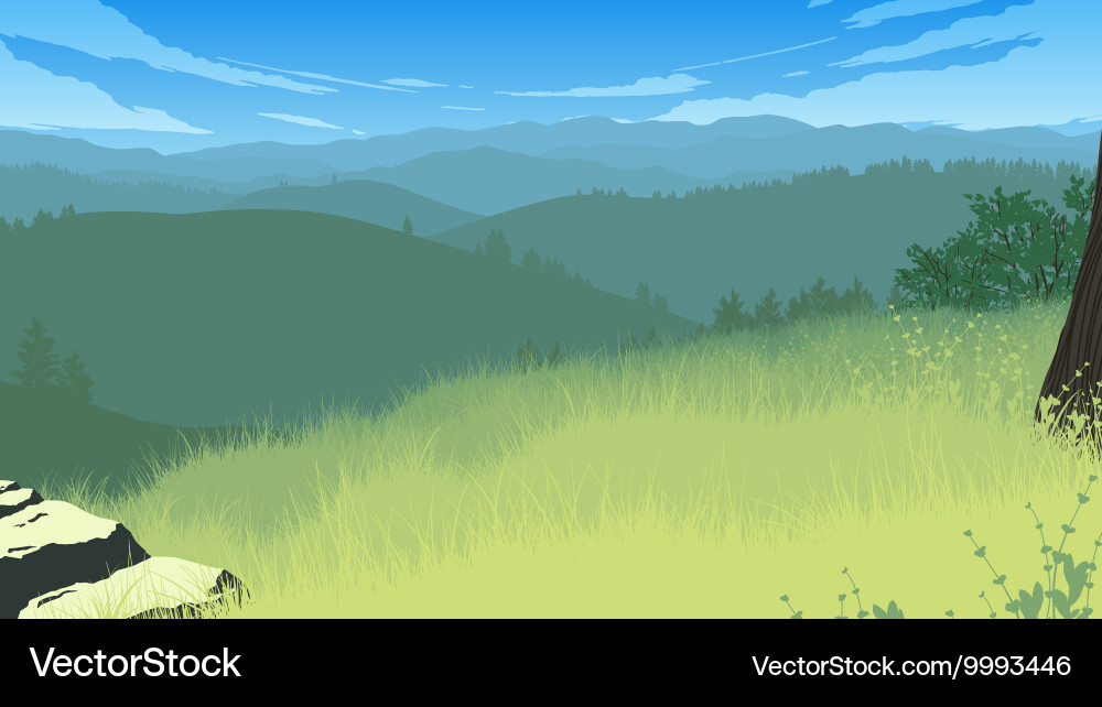 Hills landscape Royalty Free Vector Image - VectorStock