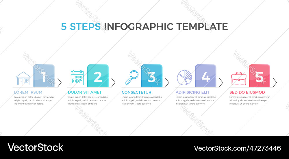 Infographic template with 5 steps Royalty Free Vector Image