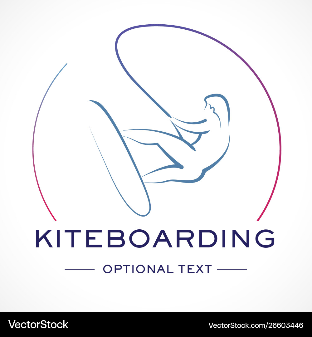 Kitesurfing logo and text for designs Royalty Free Vector