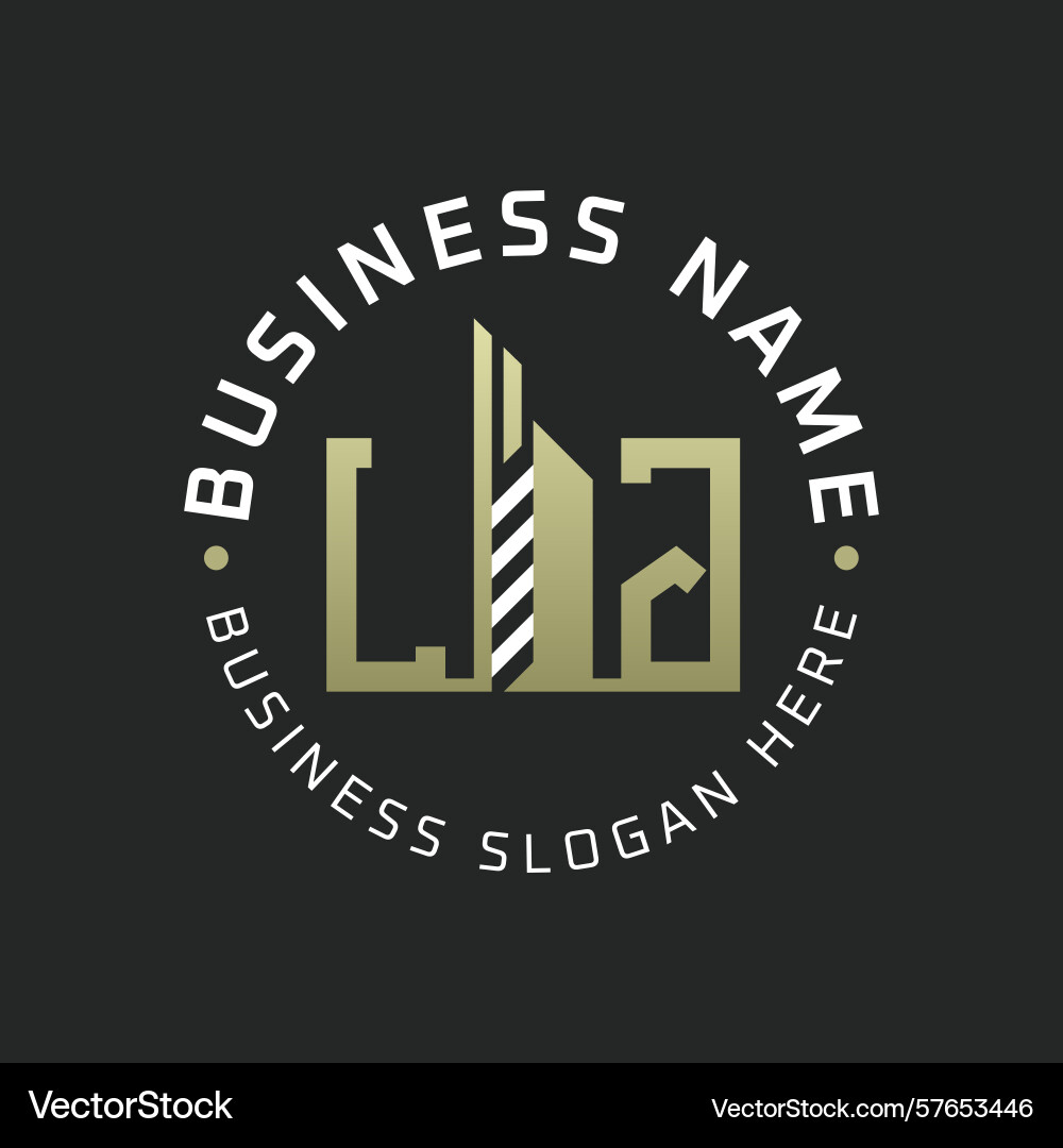 Lj letter logo design with skyscraper building Vector Image