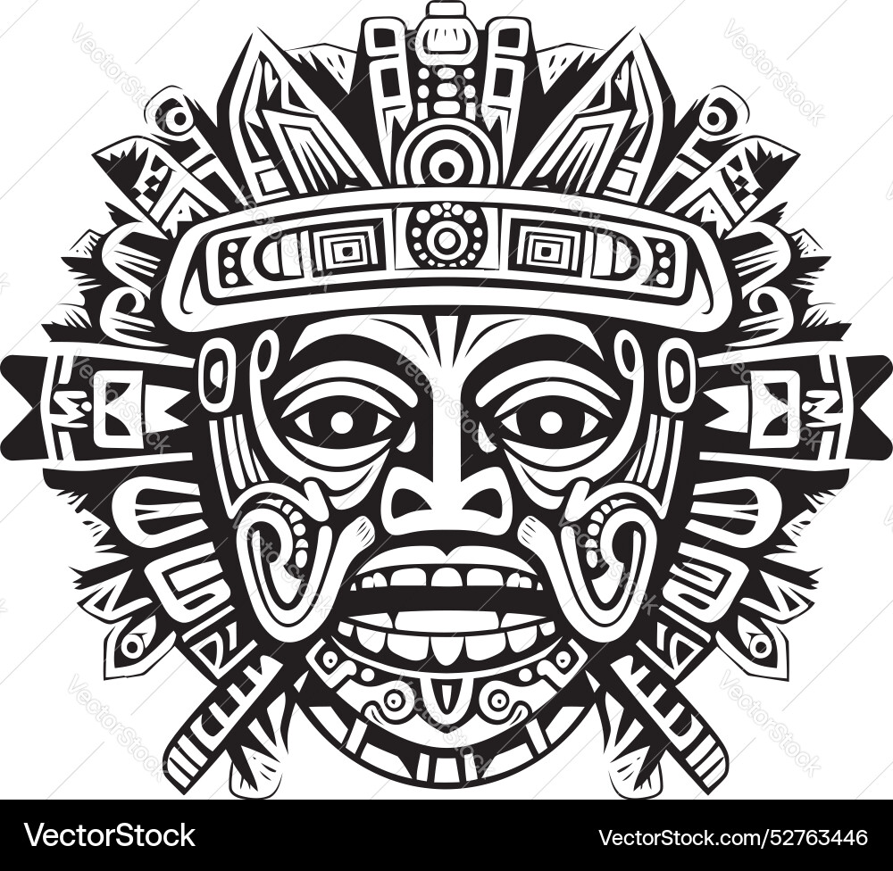 Resurrecting aztec artistic expression logo Vector Image