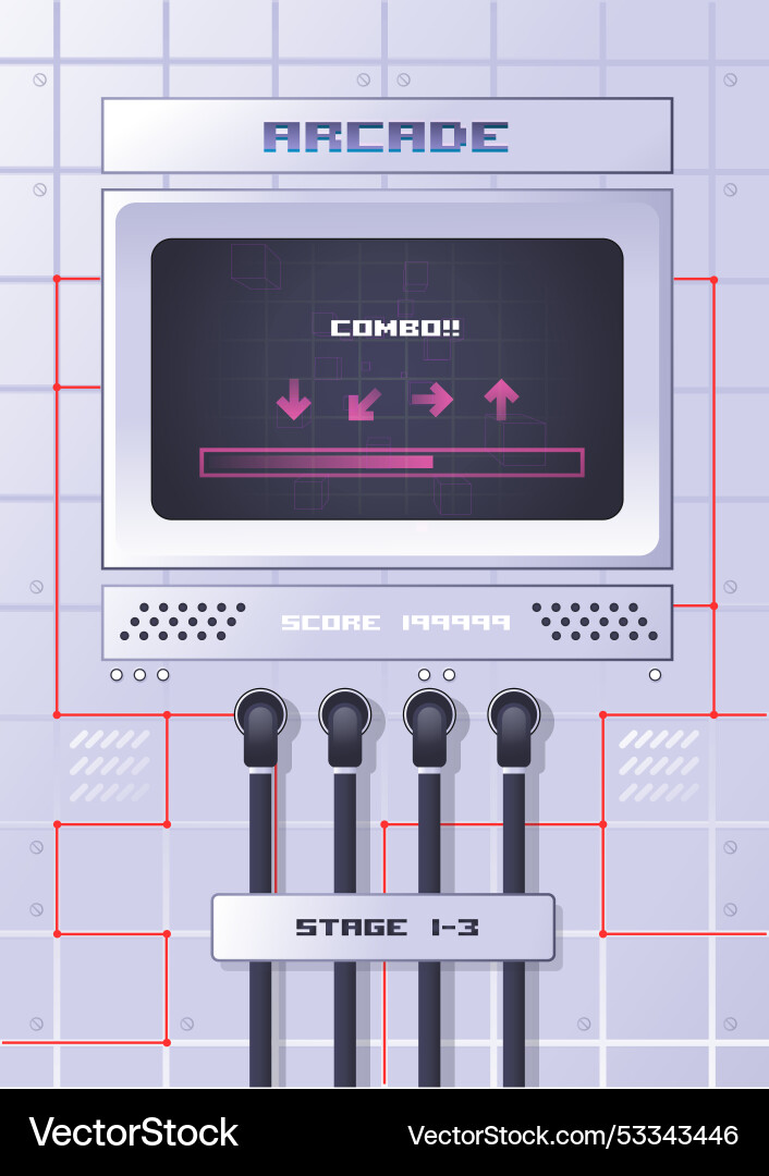 Retro arcade game machine Royalty Free Vector Image