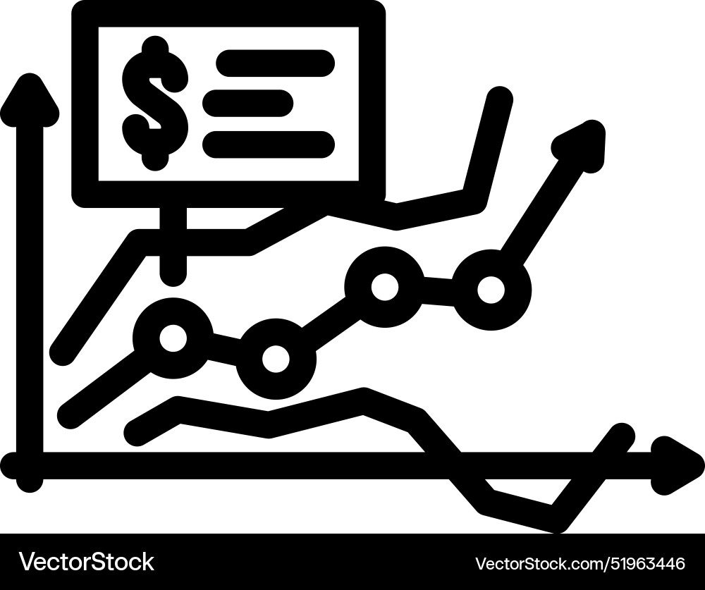 Sales forecasting business process line icon Vector Image