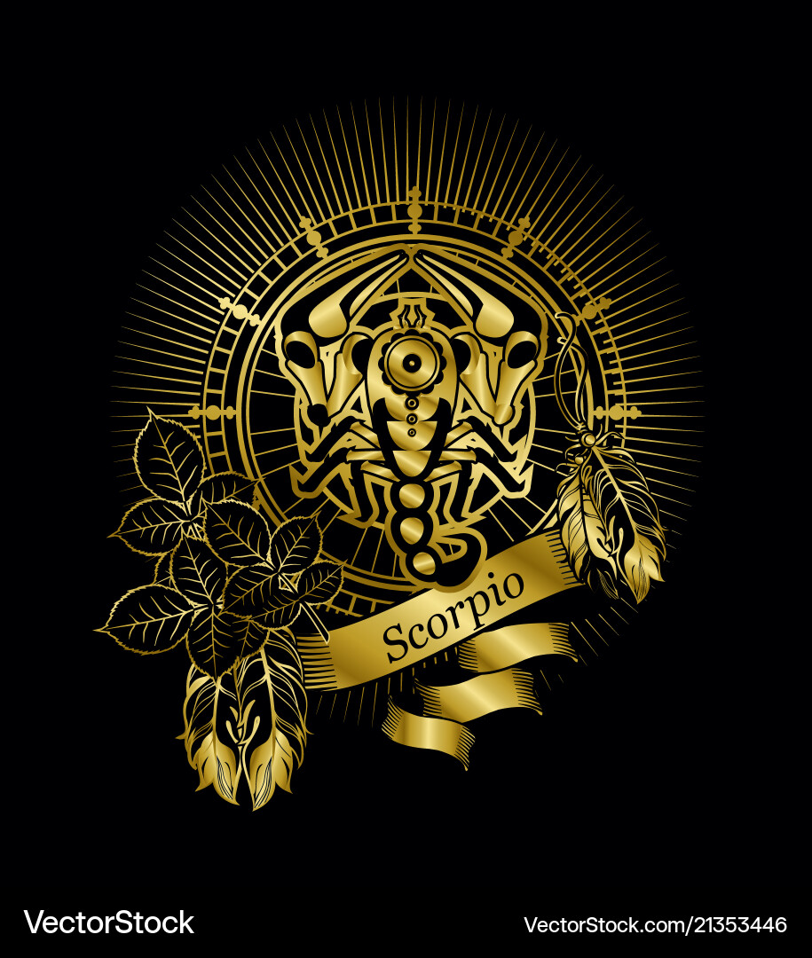 Scorpio Zodiac Emblem Royalty Free Vector Image