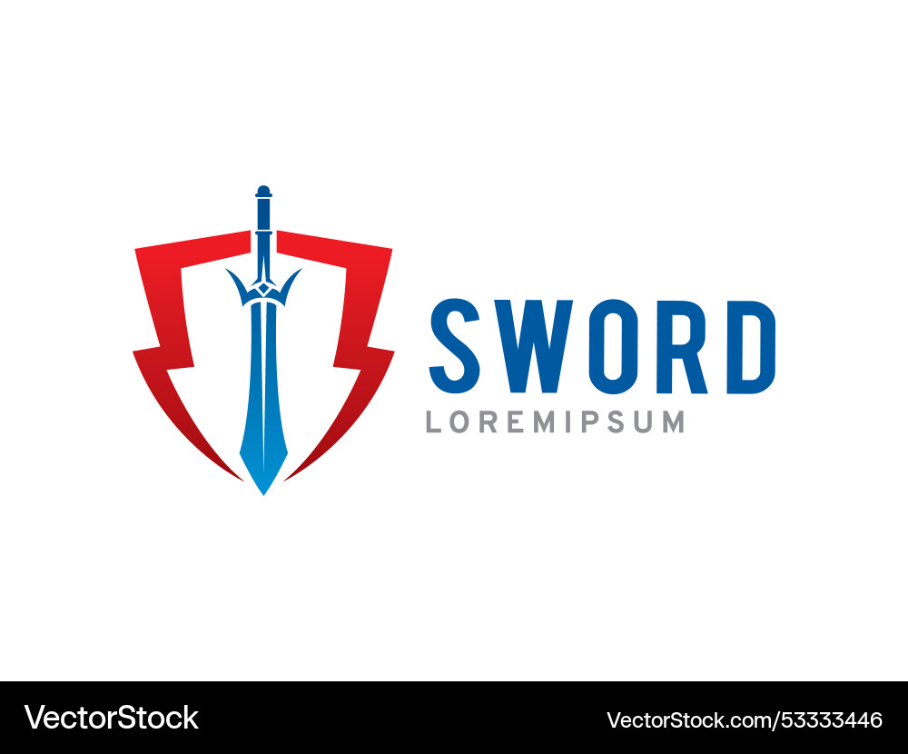 Sword and shield logo symbol or icon template Vector Image