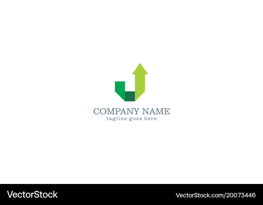 U Arrow Logo - Modern Lettermark Royalty Free Vector Image