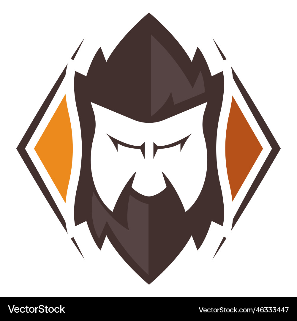 Angry face beard logo Royalty Free Vector Image