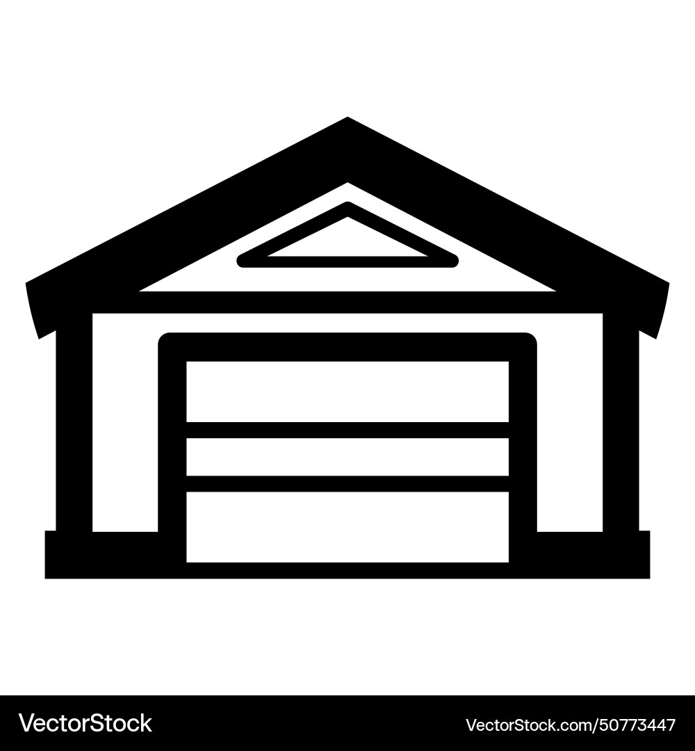 Black garage icon on white background Royalty Free Vector