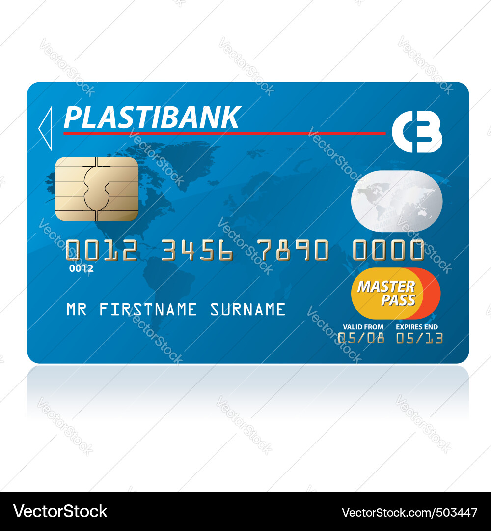 Blue Credit Card Royalty Free Vector Image - VectorStock