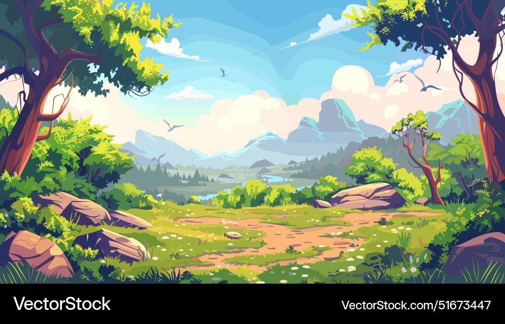 Cartoon horizontal background mesmerizing views Vector Image