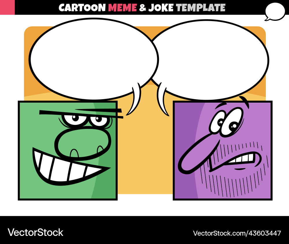 Cartoon meme template with comic characters Vector Image
