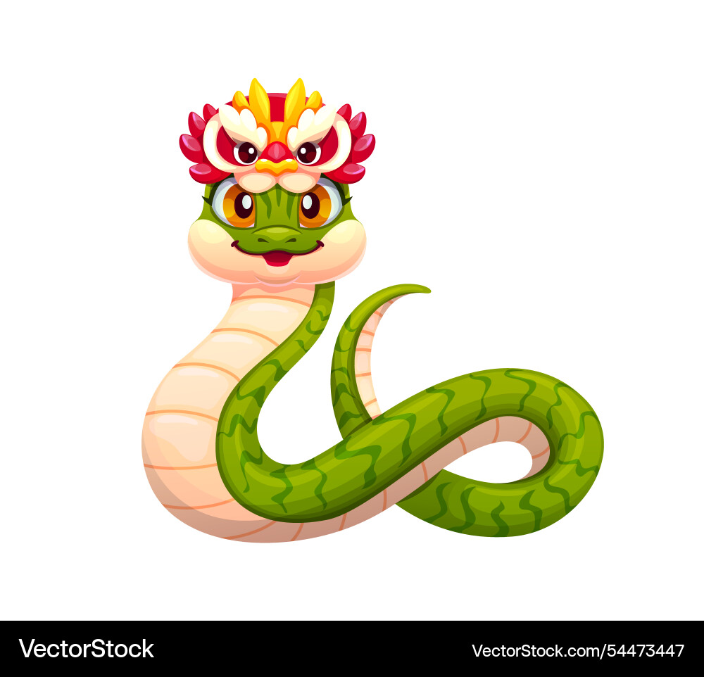 Chinese lunar new year snake in dragon mask Vector Image
