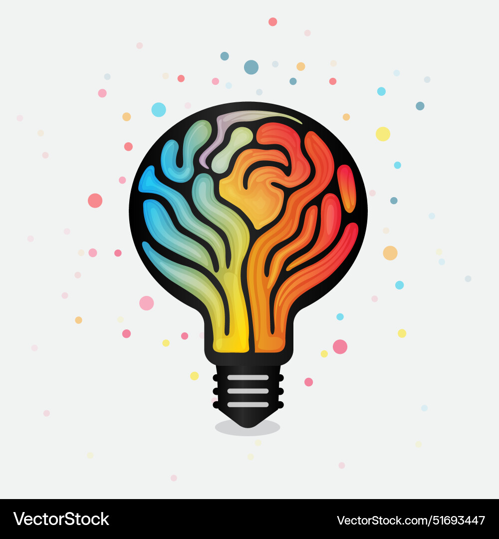 Creative idea light bulb symbol of creativity Vector Image