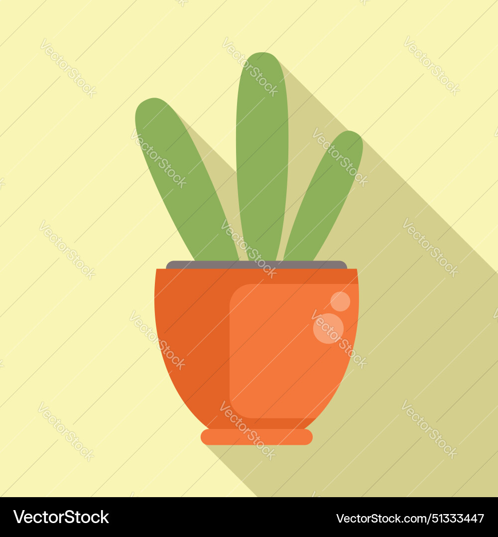 Flat design potted plant Royalty Free Vector Image
